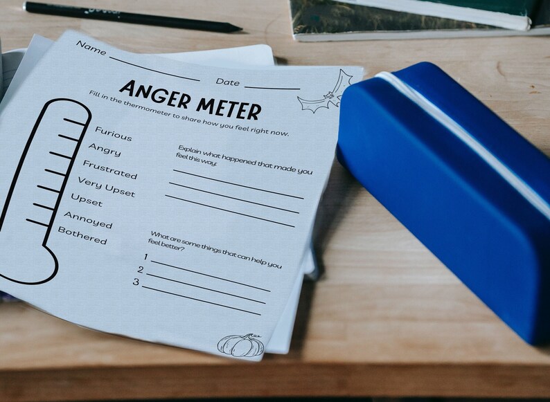 Anger Management Meter, Halloween Activity, Mental Health Worksheet ...
