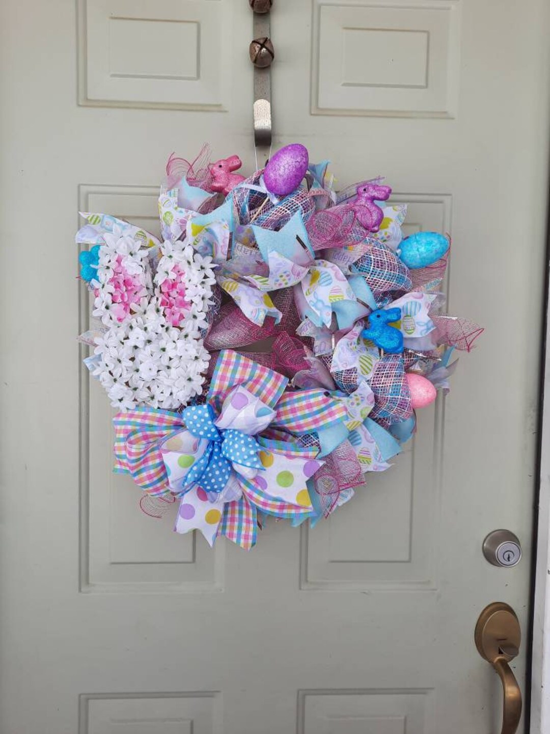 Easter Bunny Front Door Wreath, Easter Decor, Spring Wreath, Bunny ...