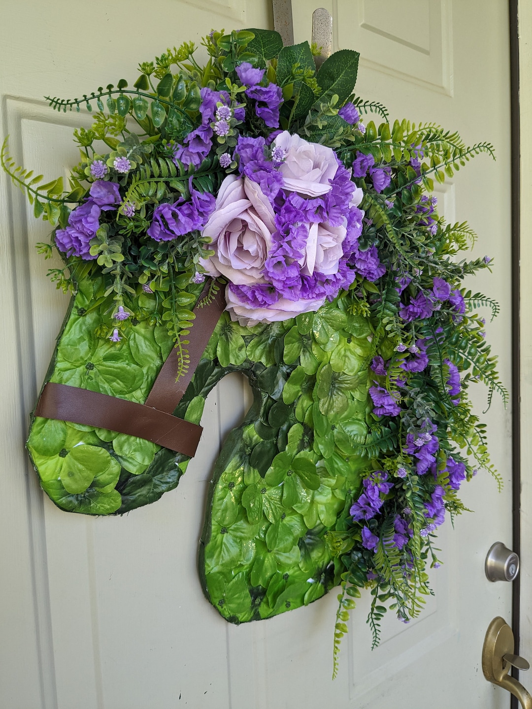 Horse Wreath, Kentucky Derby, Greenery Horse-shaped Wreath - Etsy