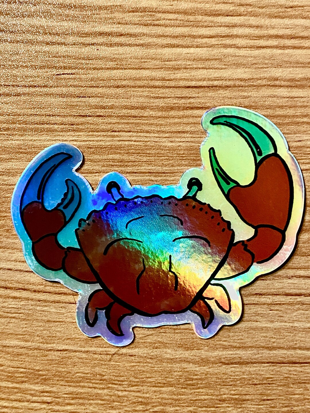 CRAB Holographic Foil Vinyl Sticker - Etsy