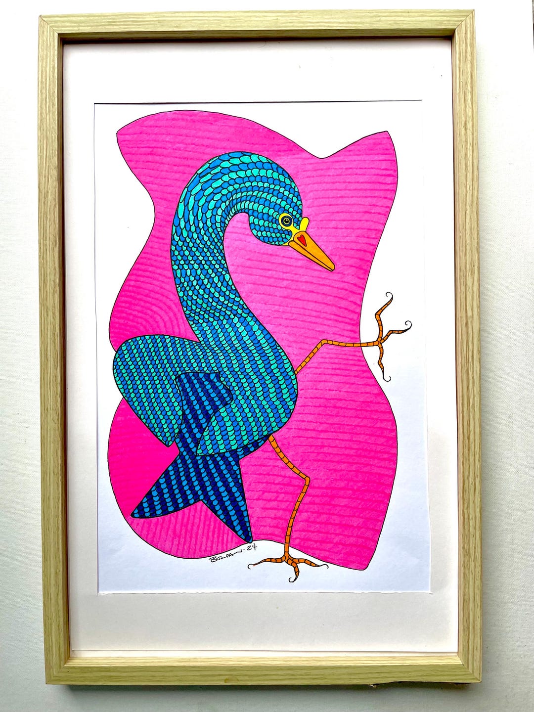 The Irish Stork 2024 Original Pen & Ink Paper Drawing by Robert Bohan ...