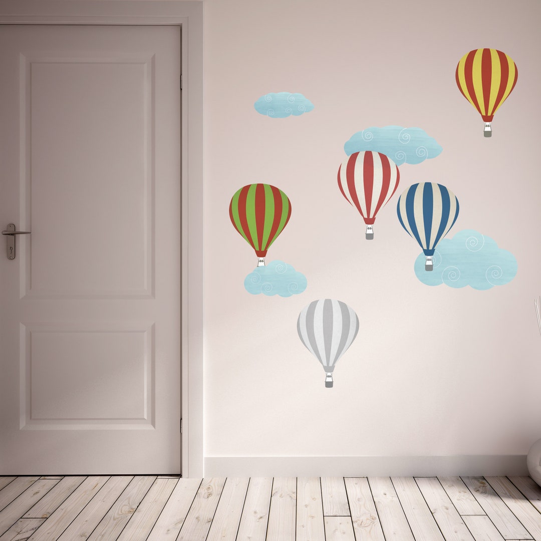 Patterned Hot Air Balloon Wall Stickers - Fabric Wall Sticker ...