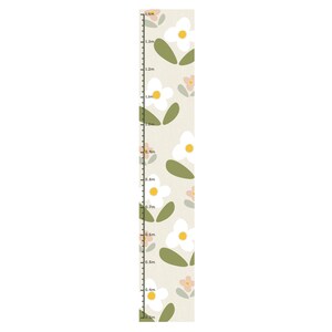 Flowery Height Chart Fabric Wall Sticker - Growth Chart Decal - Peel ...