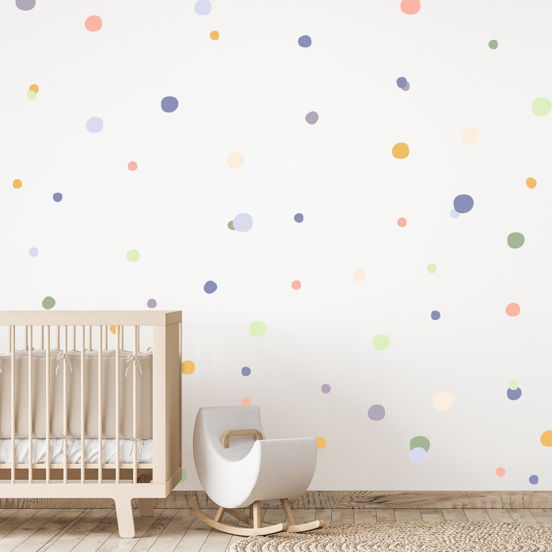 Hand Drawn Fabric Pastel Spots and Dots Wall Stickers - Boho Wall Decal ...