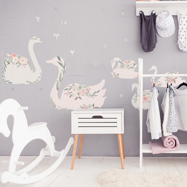 Swan Wall Sticker - Etsy