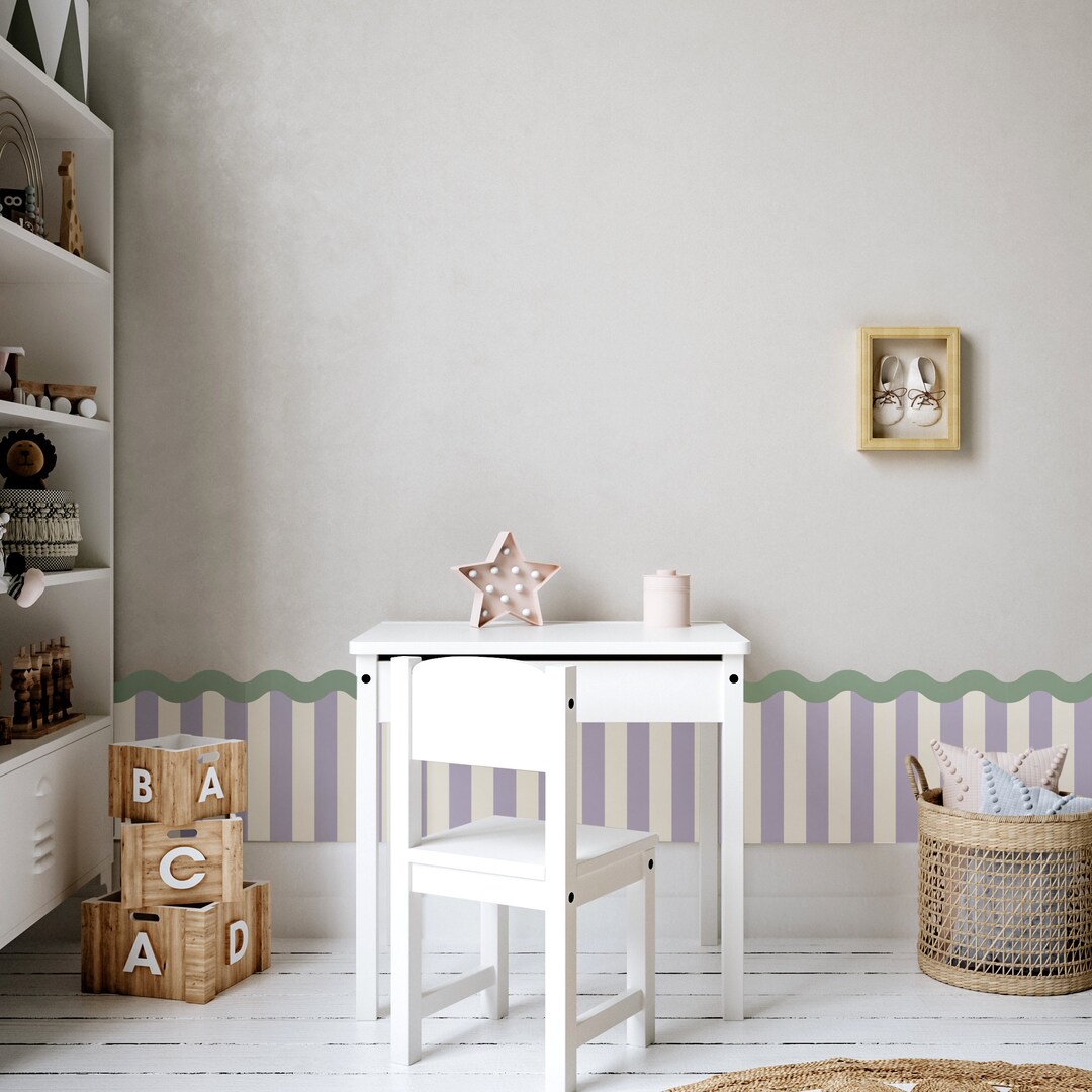 Stripey Wavey Fabric Wall Sticker Panels - Stripe Wall Decals - Nursery ...