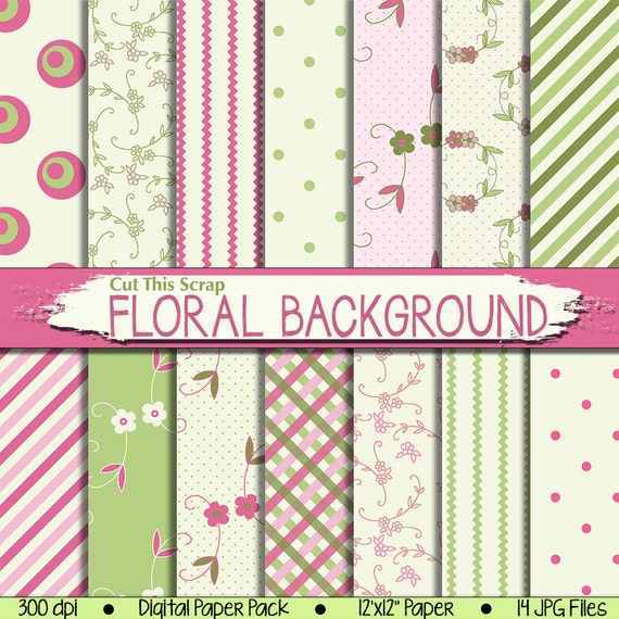 Floral Digital Paper: Floral Background Paper Floral Paper - Etsy