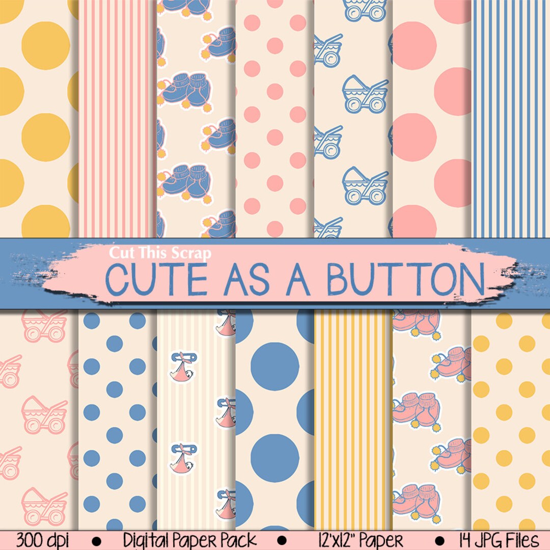 Cute Baby Digital Paper: Its a Baby Paper Pack With Baby Stroller ...