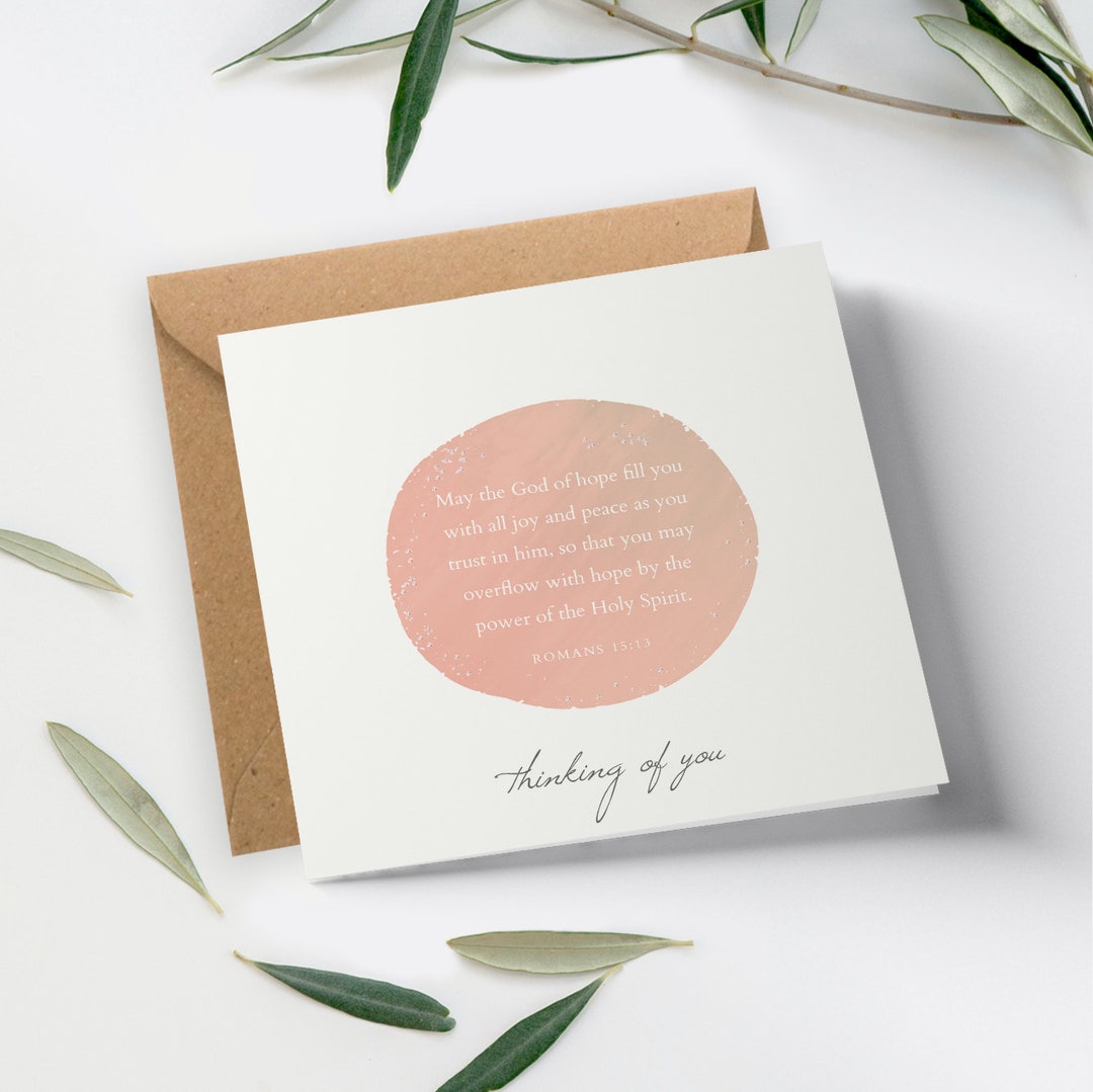 Christian Thinking of You Greeting Card - May the God of Hope Fill You ...