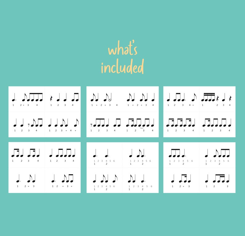 Rhythm Boxes Flash Cards for Music Teachers and Students Beginner to ...