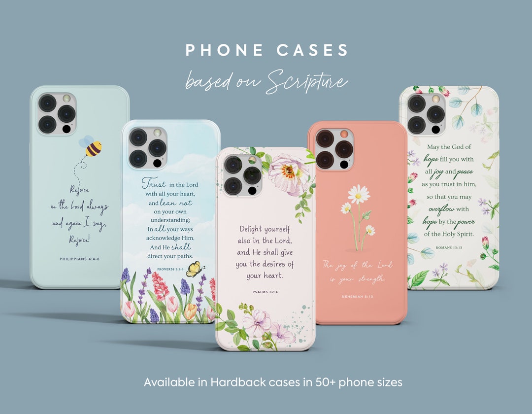 Christian Bible Verse Phone Case Hardback iPhone Samsung 50+ Sizes ...