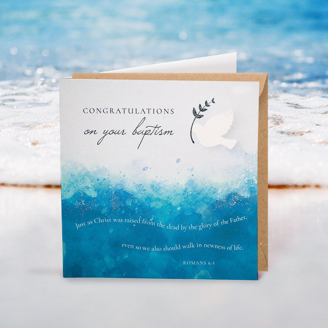 Congratulations on Your Baptism Card Romans 6:4 Just as - Etsy