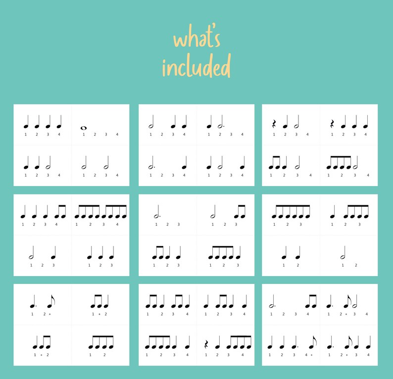 Rhythm Boxes Flash Cards for Music Teachers and Students Beginner to ...