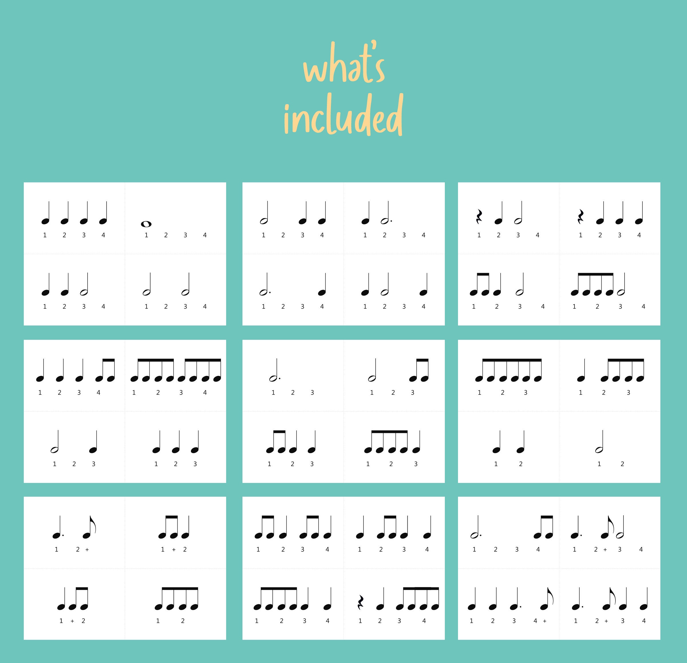 Rhythm Boxes Flash Cards for Music Teachers and Students Beginner to ...