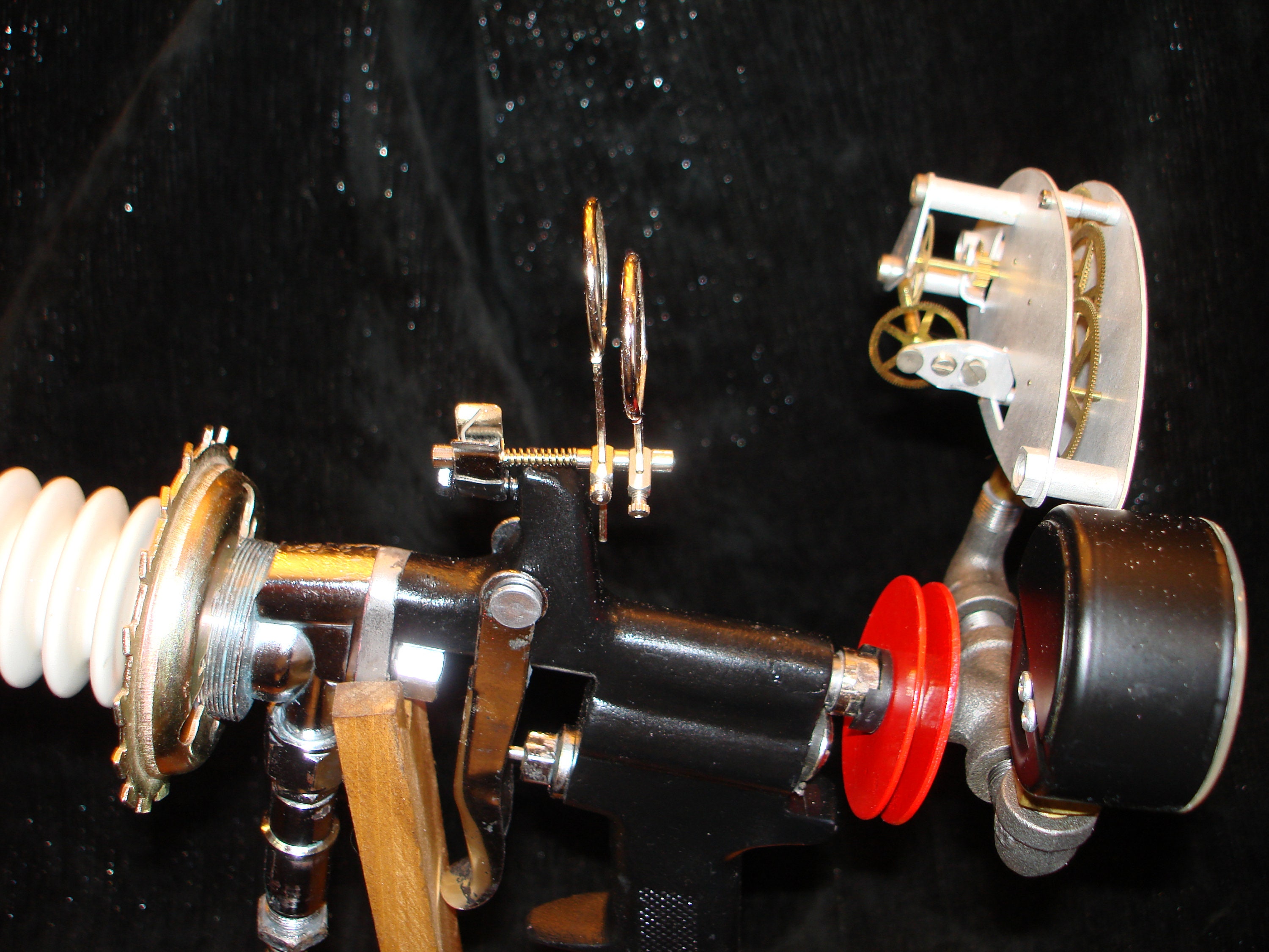 Steampunk DISRUPTOR Ray Gun Unique Eclectic All Metal W/ Oak Stand Hand ...