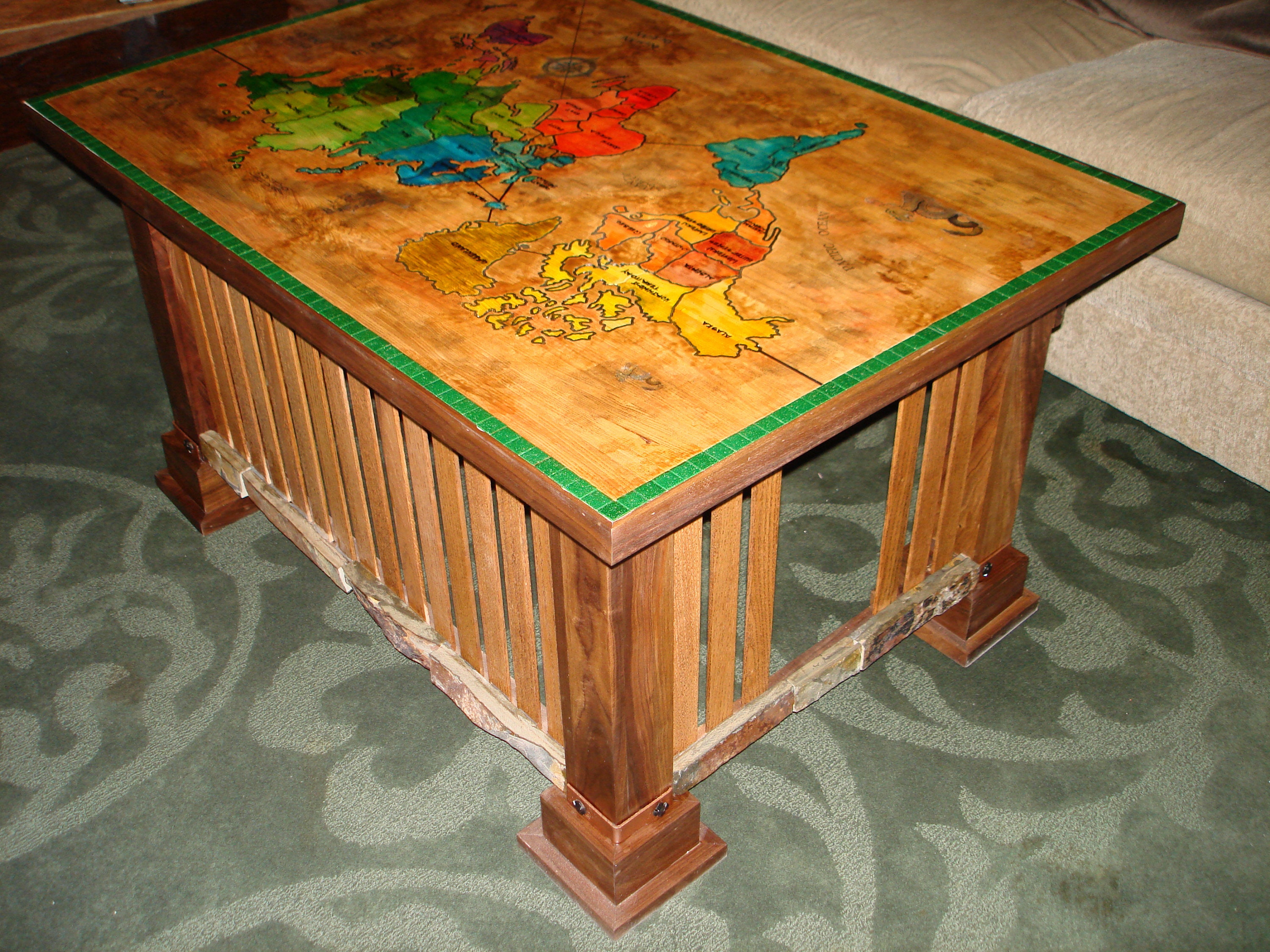 Unique SOLID HARDWOOD Risk Map Coffee Table / Desk - Etsy