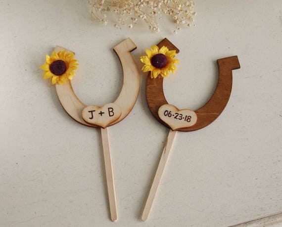 Horseshoe Wedding Cake Toppers