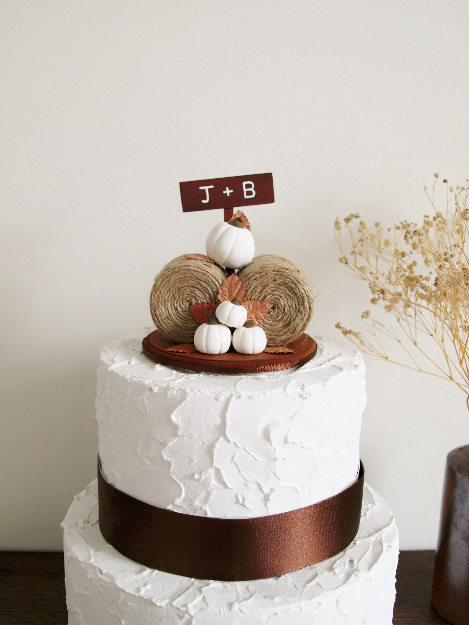 Rustic Pumpkin Hay Bale Cake Topper Fall Wedding Cake Topper - Etsy