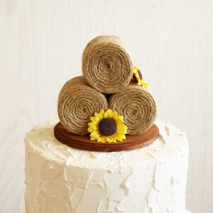 Sunflower Hay Bale Cake Topper Country Wedding Cake Topper Farm Wedding ...