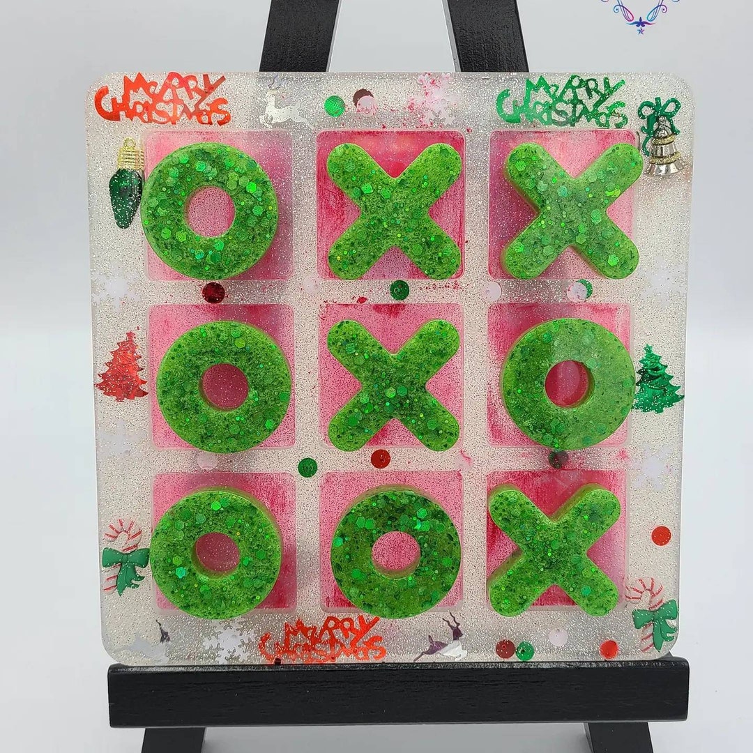 Large Christmas Resin Tic-tac-toe Board Game - Etsy