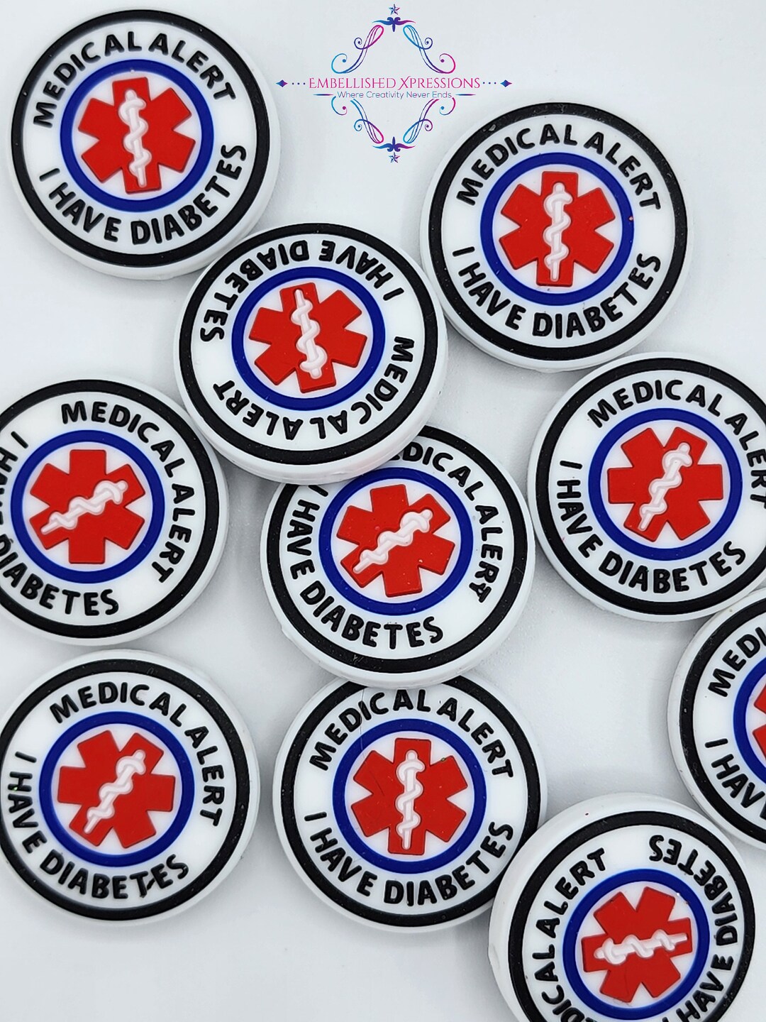 Medical Alert Diabetes Silicone Beads Medical Focal Beadsbeads for ...