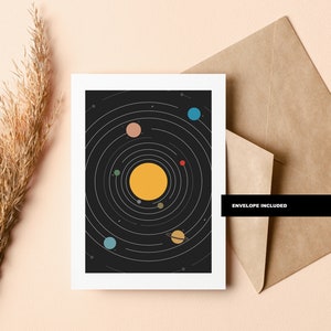 Solar System Greeting Card - Space Greeting Card - Blank Card ...