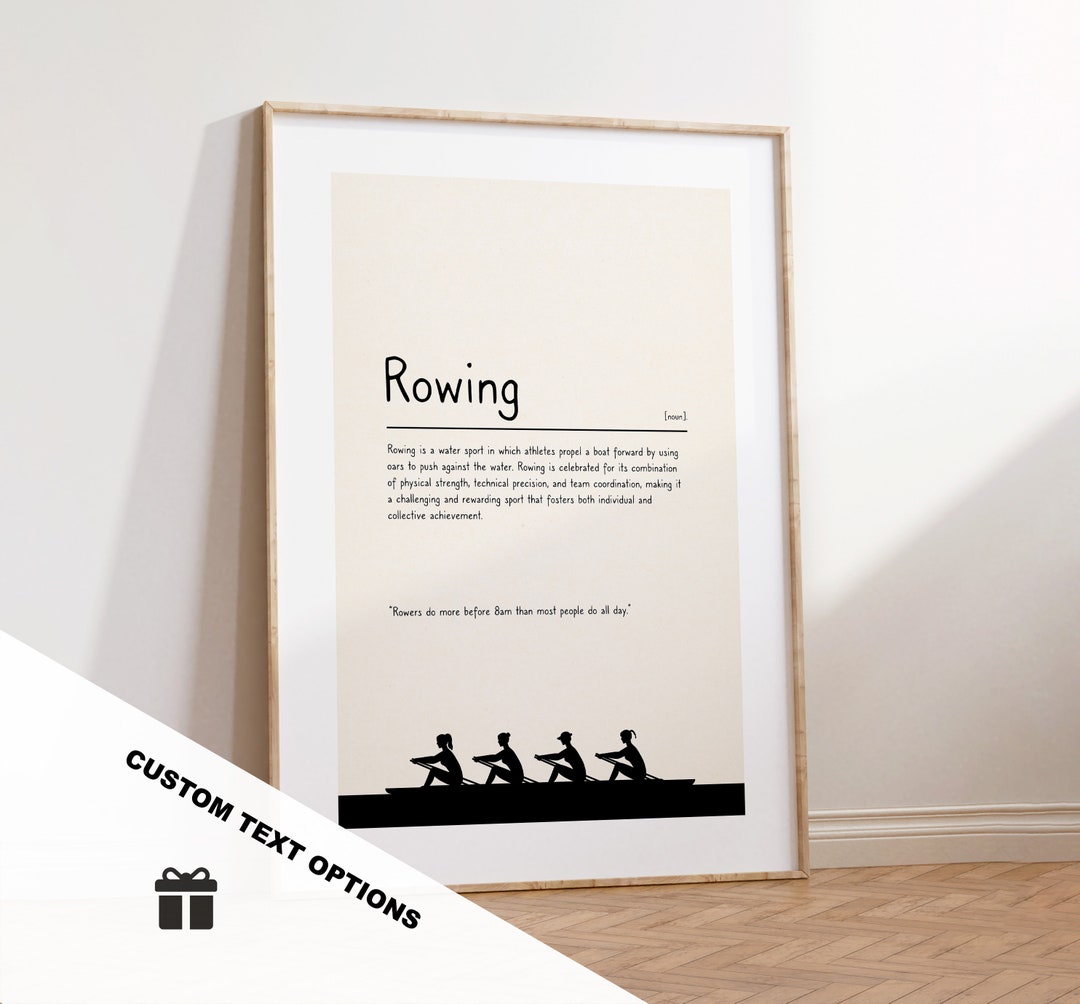 Rowing Definition Print - Custom Text/quote Options - Customised Gift ...