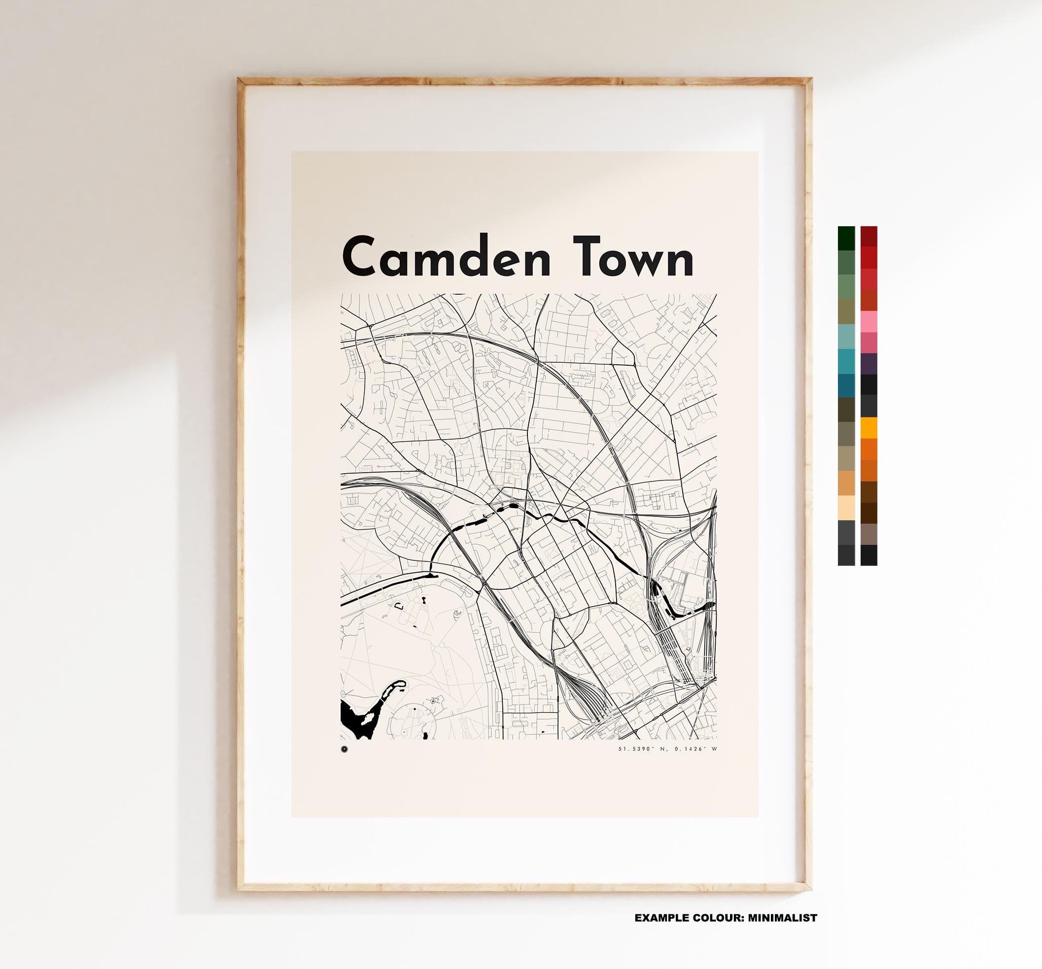 Camden Town Map Print - Custom Options/colours Available - Prints or ...