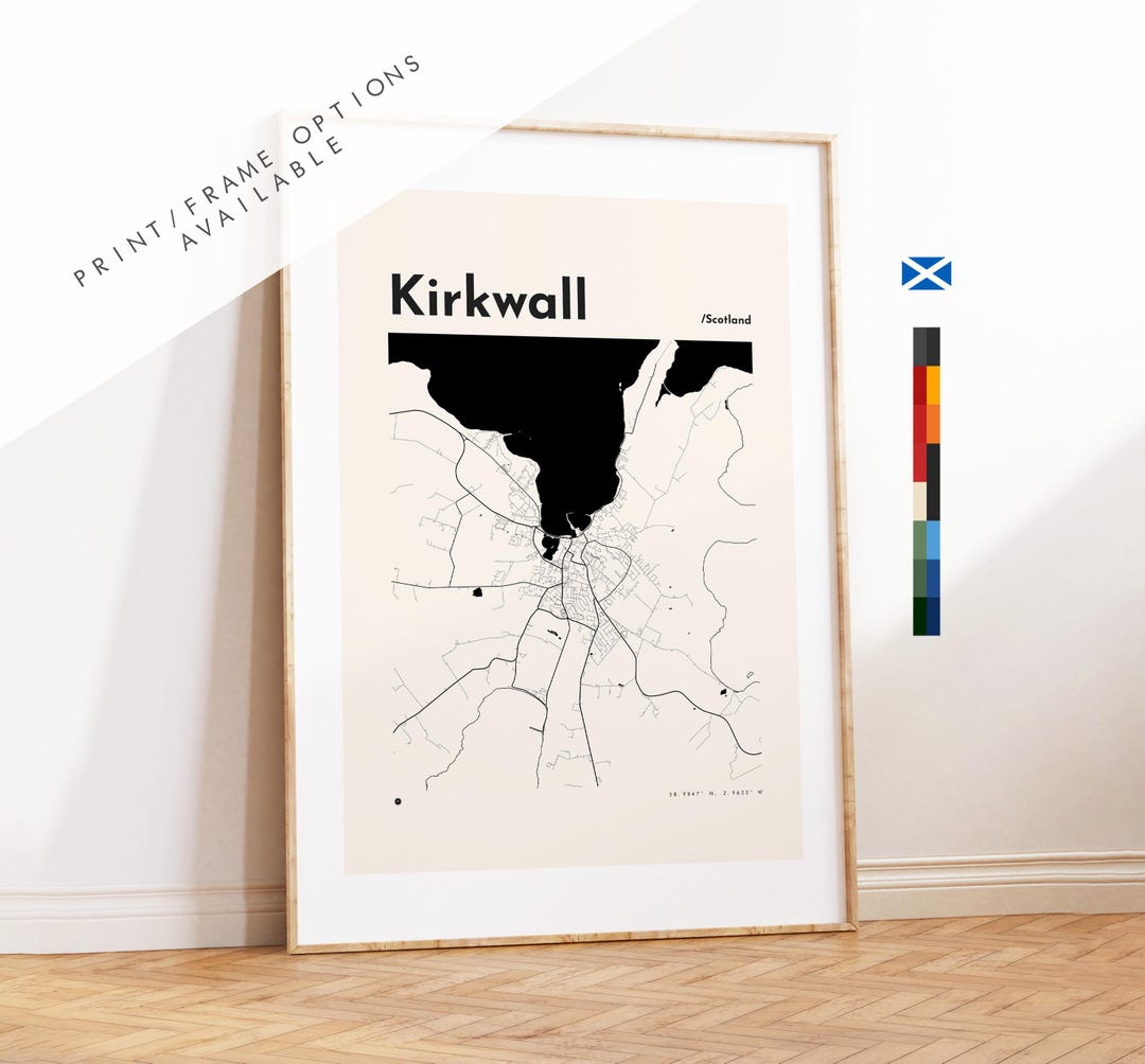 Kirkwall Map Print - Custom Options/colours Available - Prints or ...