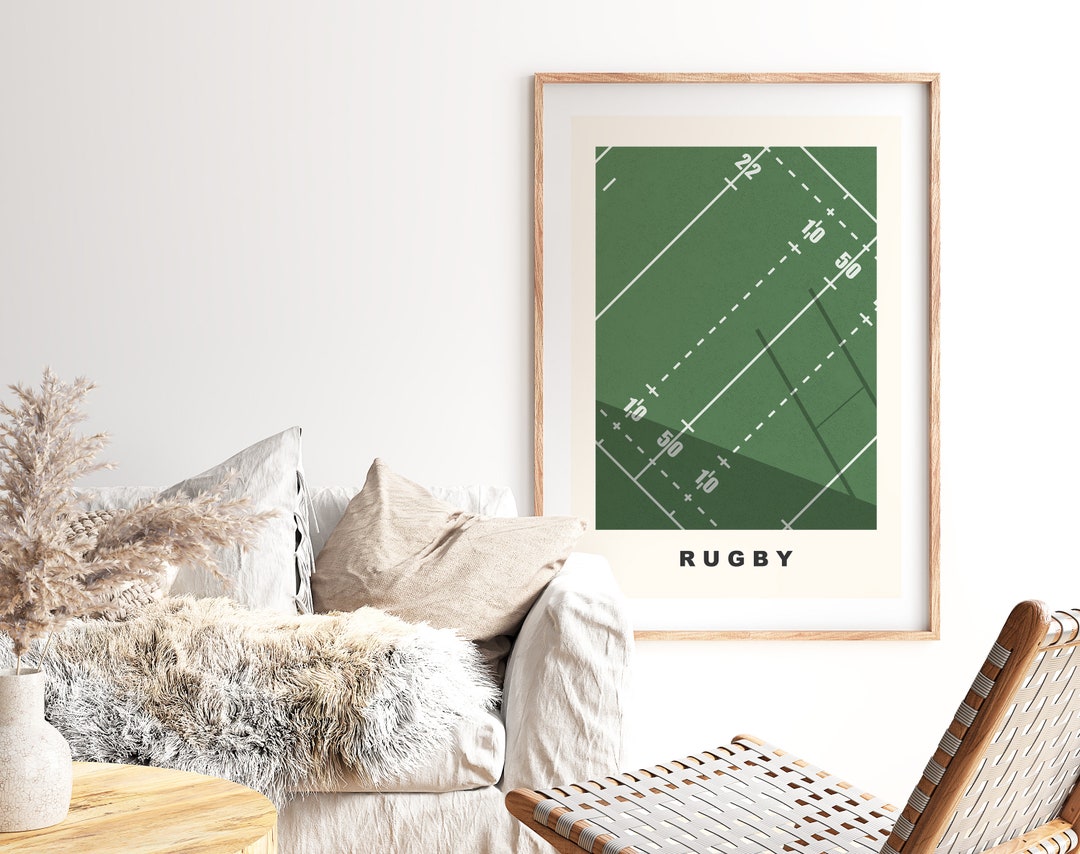 Rugby Print - Minimalist - Rugby Poster - Rugby Field - Wall Art Print ...