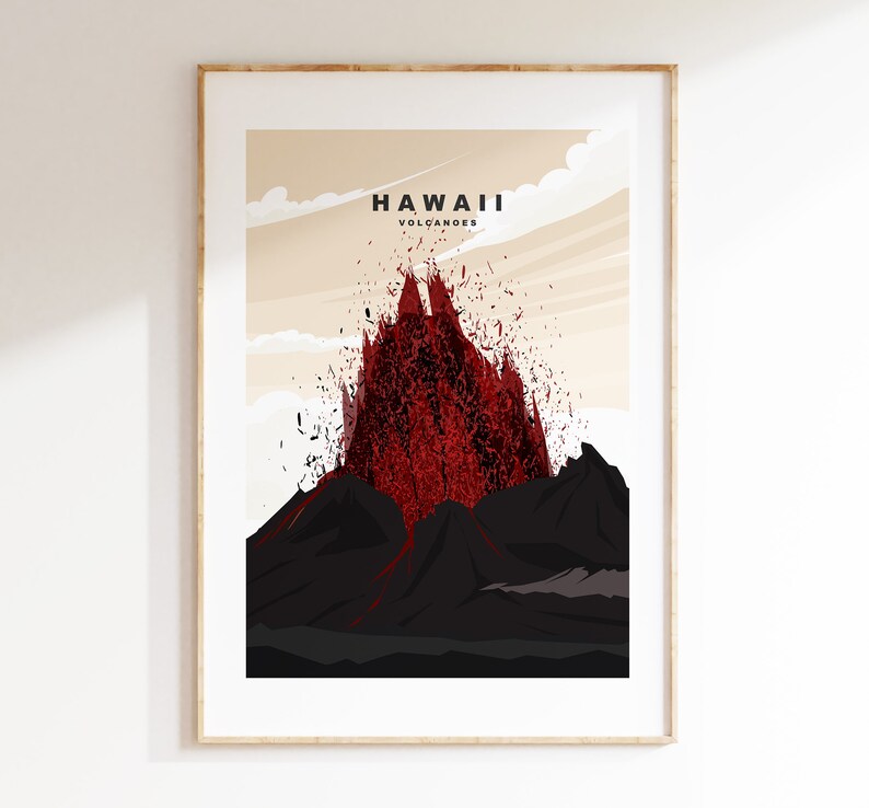 Hawaii Volcanoes Print - US National Park Travel Poster - Prints ...