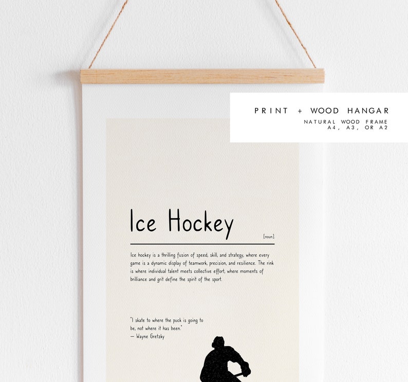 Ice Hockey Definition Print - Custom Text/quote Options - Customised ...