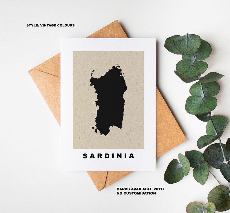 Sardinia Greeting Card - Custom Options Available - Kraft Envelope ...