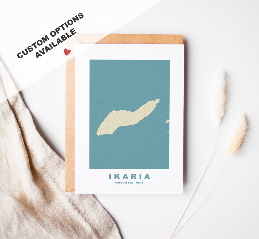 Ikaria Greeting Card - Custom Options - Kraft Envelope - Anniversary - Birthday - Surprise Trip ...