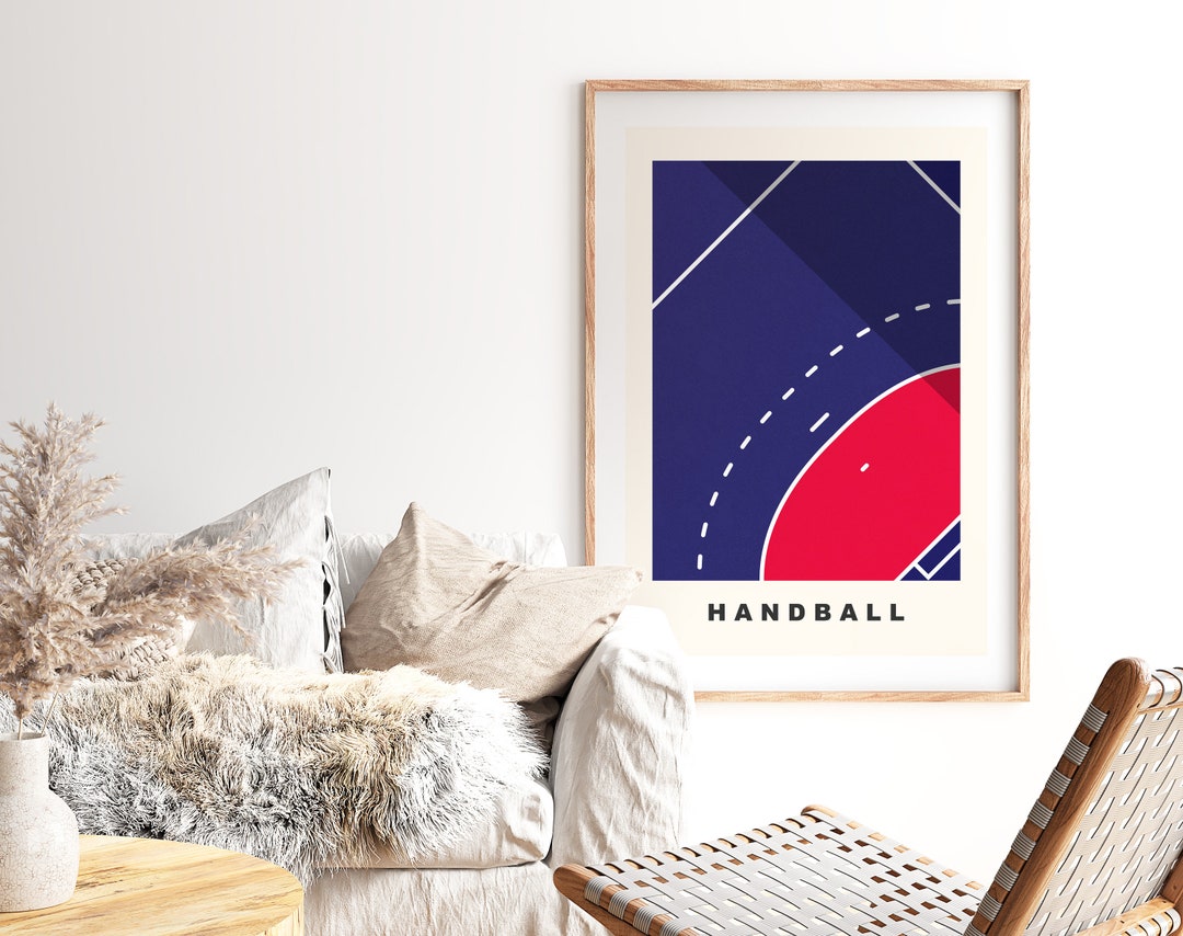 Handball Print - Minimalist - Handball Poster - Handball Court - Wall ...