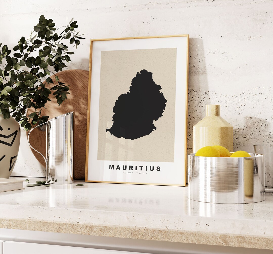 Mauritius Print - Custom Map Print - Personalised Text Gift Options ...