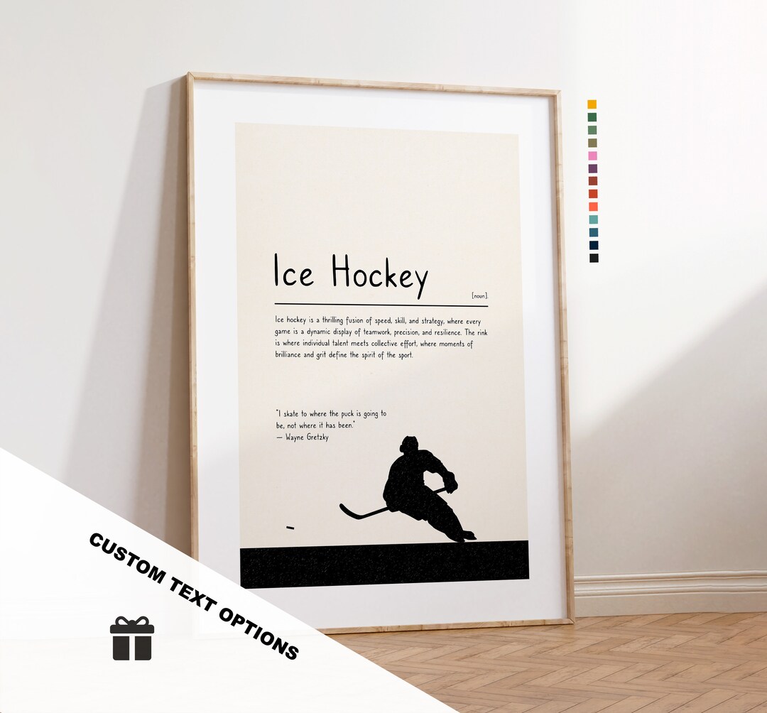 Ice Hockey Definition Print - Custom Text/quote Options - Customised ...