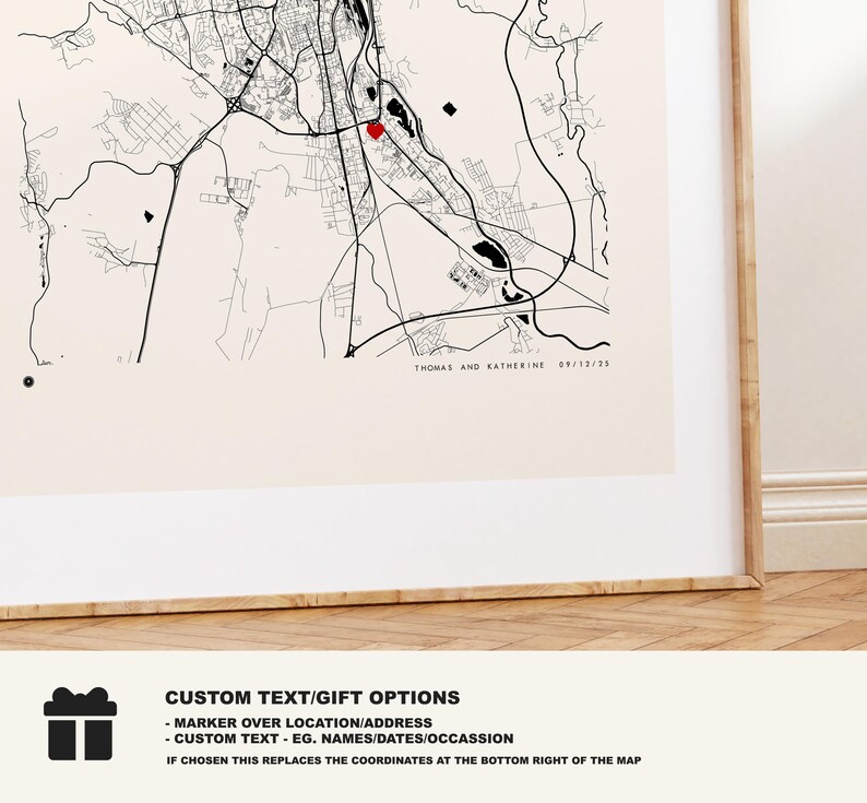 Kosice Map Print - Custom Options/colours Available - Prints or Framed ...