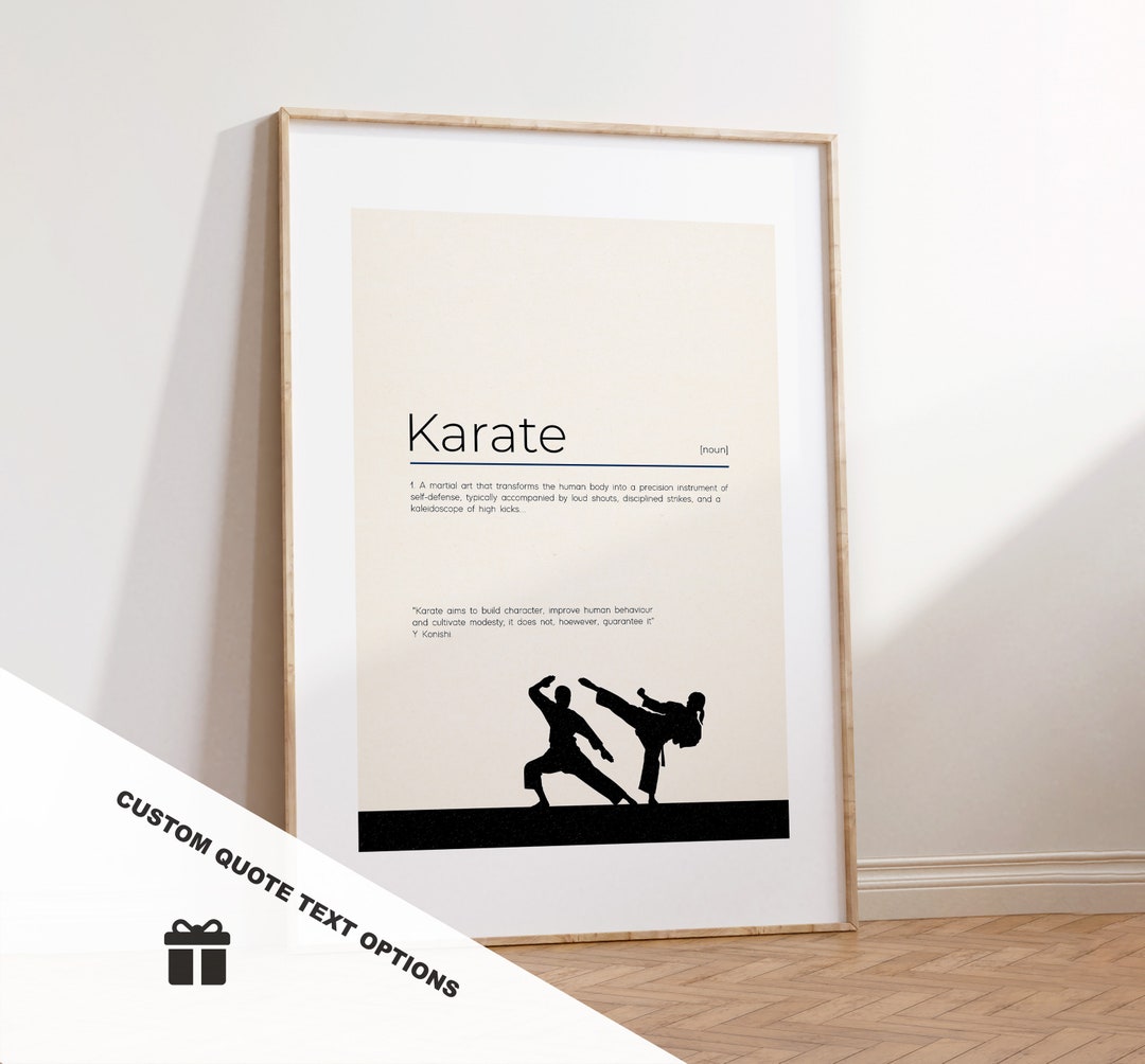 Karate Definition Print Custom Text/quote Options Customised Gift ...