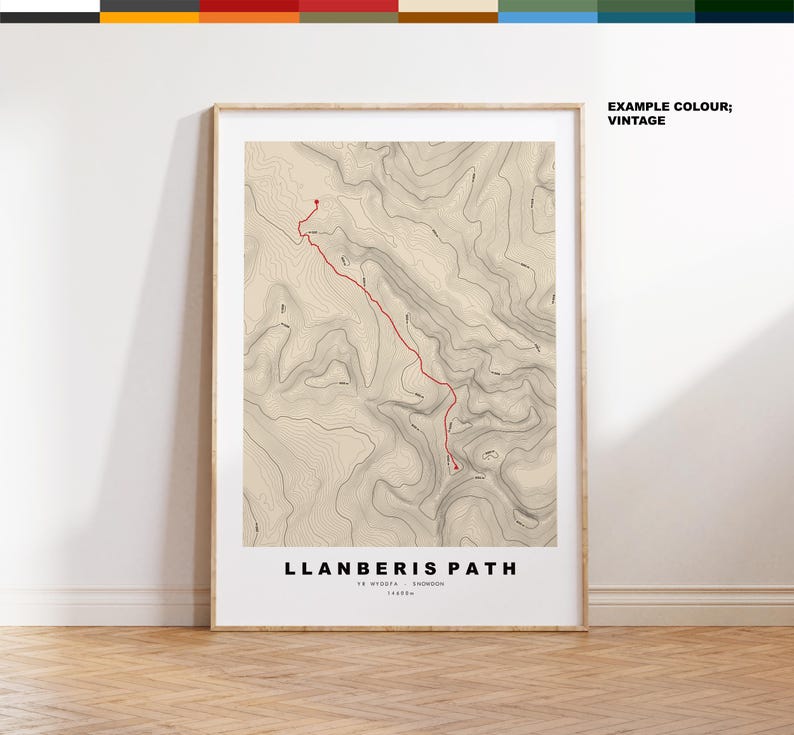Llanberis Path Trail Map Print - Snowdon - Trail and Contour Map ...