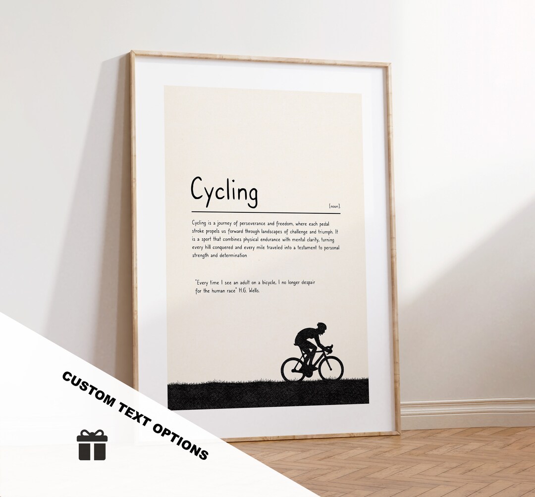 Cycling Definition Print - Custom Text/quote Options - Customised Gift ...