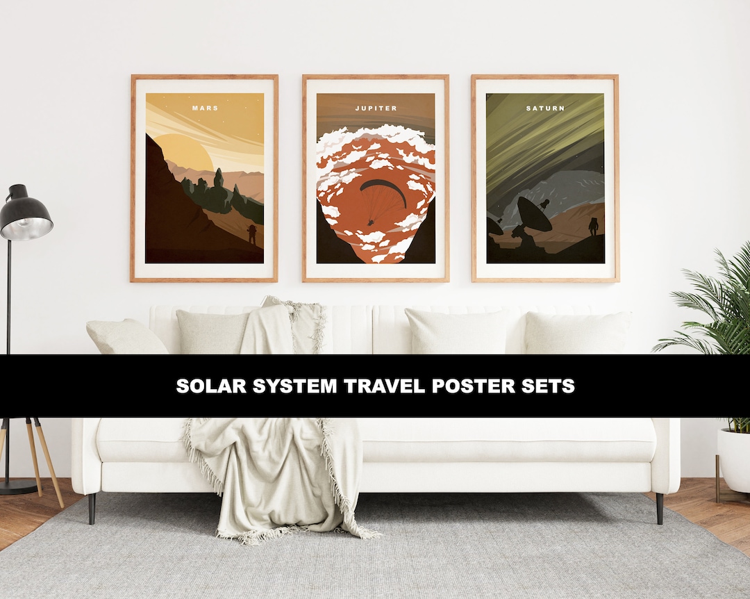Solar System Travel Poster Sets Choose Your Own Set Mercury Venus Earth ...