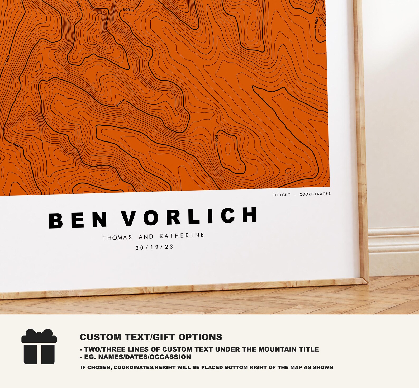Ben Vorlich Print - Contour Map - Ben Vorlich Poster - Scotland ...