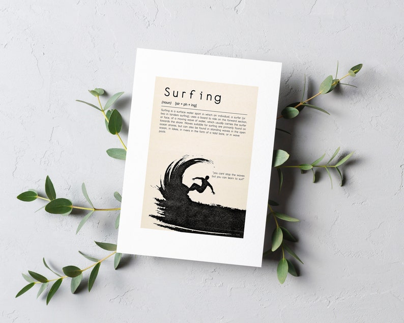 Surfing Greeting Card - Blank Card - Recycled Envelope Included ...