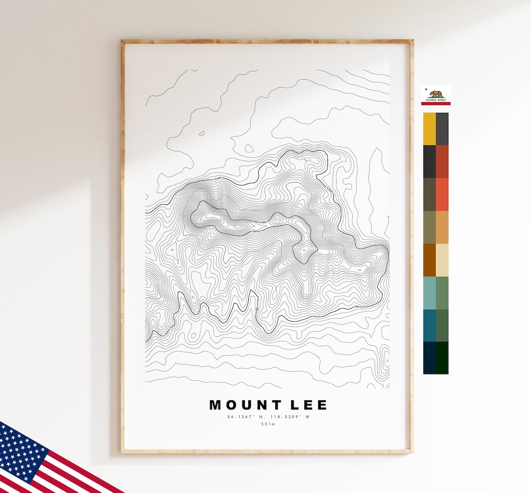 Mount Lee Map Print - Contour Map Print - Topographic Map - Poster ...