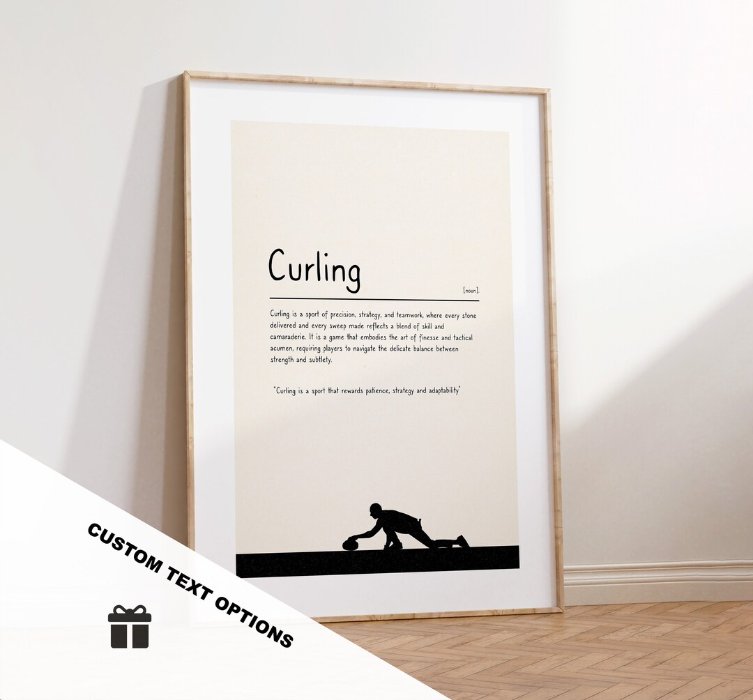 Curling Definition Print - Custom Text/quote Options - Customised Gift ...