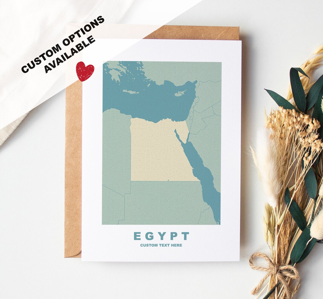 Egypt Greeting Card - Custom Options Available - Kraft Envelope ...
