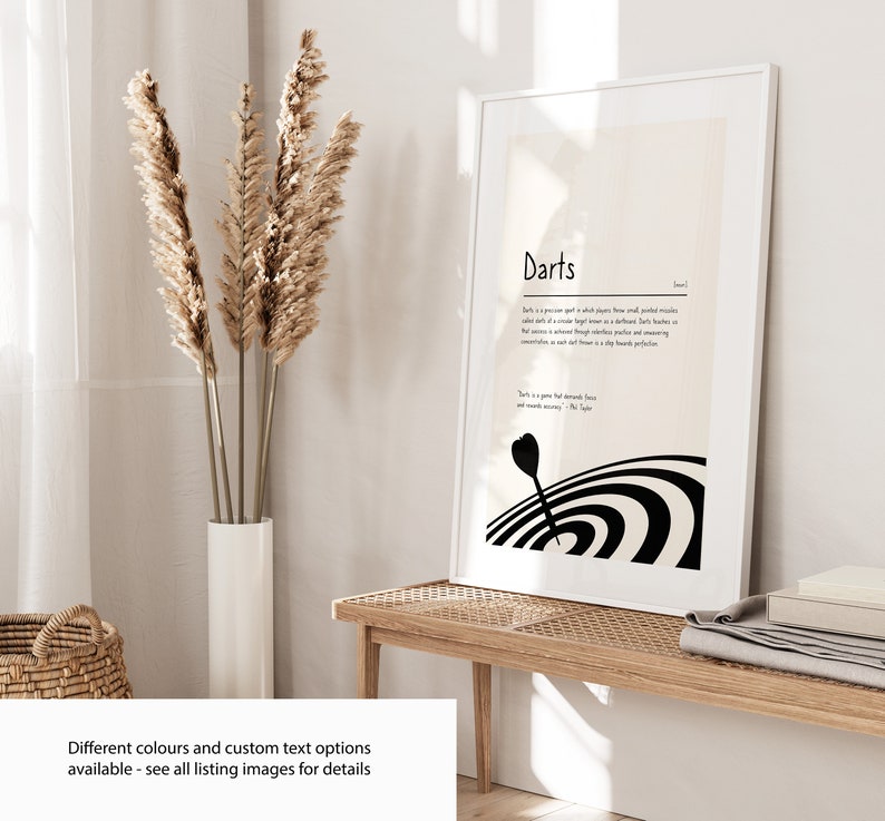 Darts Definition Print - Custom Text/quote Options - Customised Gift ...