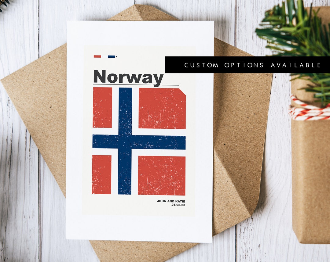 Norway Greeting Card - Custom Greeting Card - Blank Card - Recycled ...