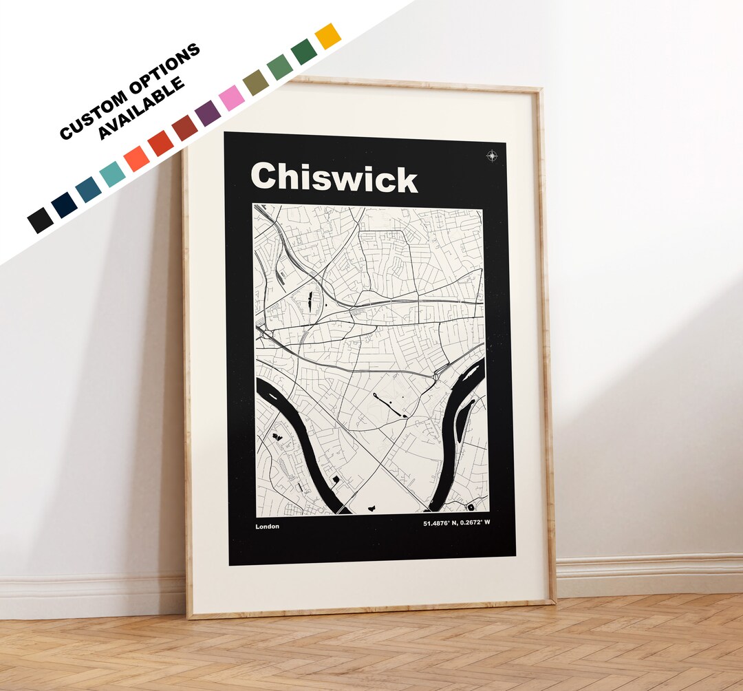 Chiswick Map Print - Custom Options/colours Available - Prints or ...